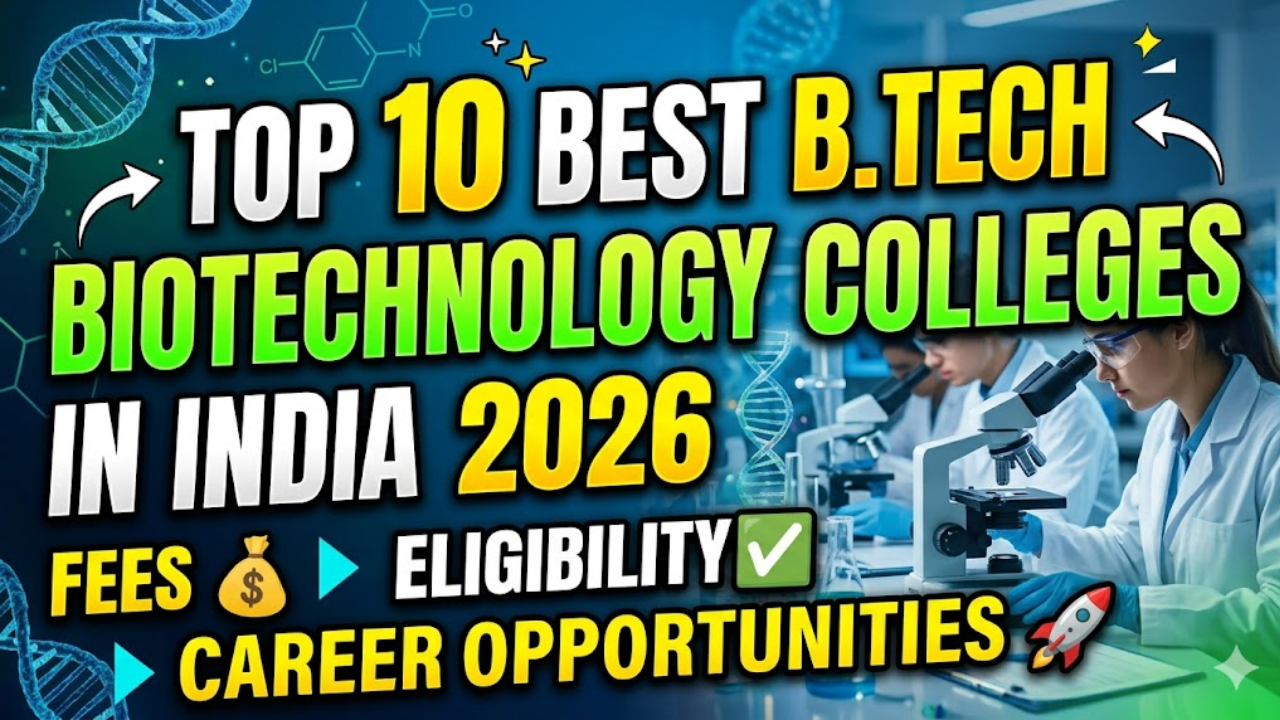 Top 10 B.Tech Biotechnology Colleges in India 2026 – Fees, Eligibility ...
